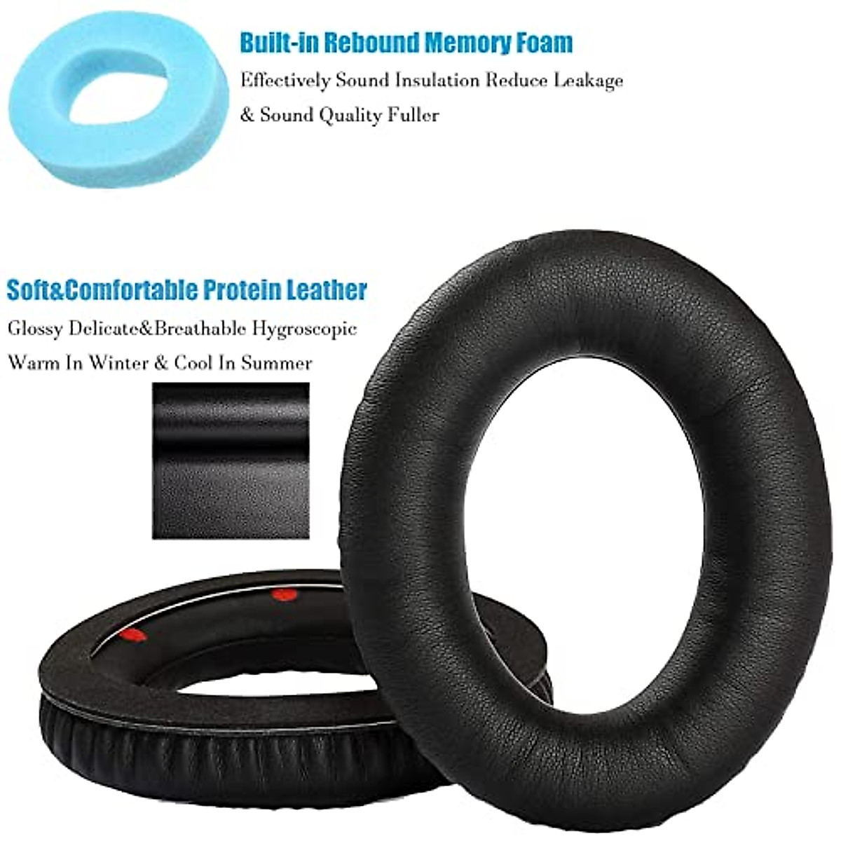 JULONGCR Cloud Revolver S Earpads Replacement Revolver S Ear Pads Cushion Cover Accessories Parts Compatible with Kingston HyperX Cloud Revolver S Gaming Headset.