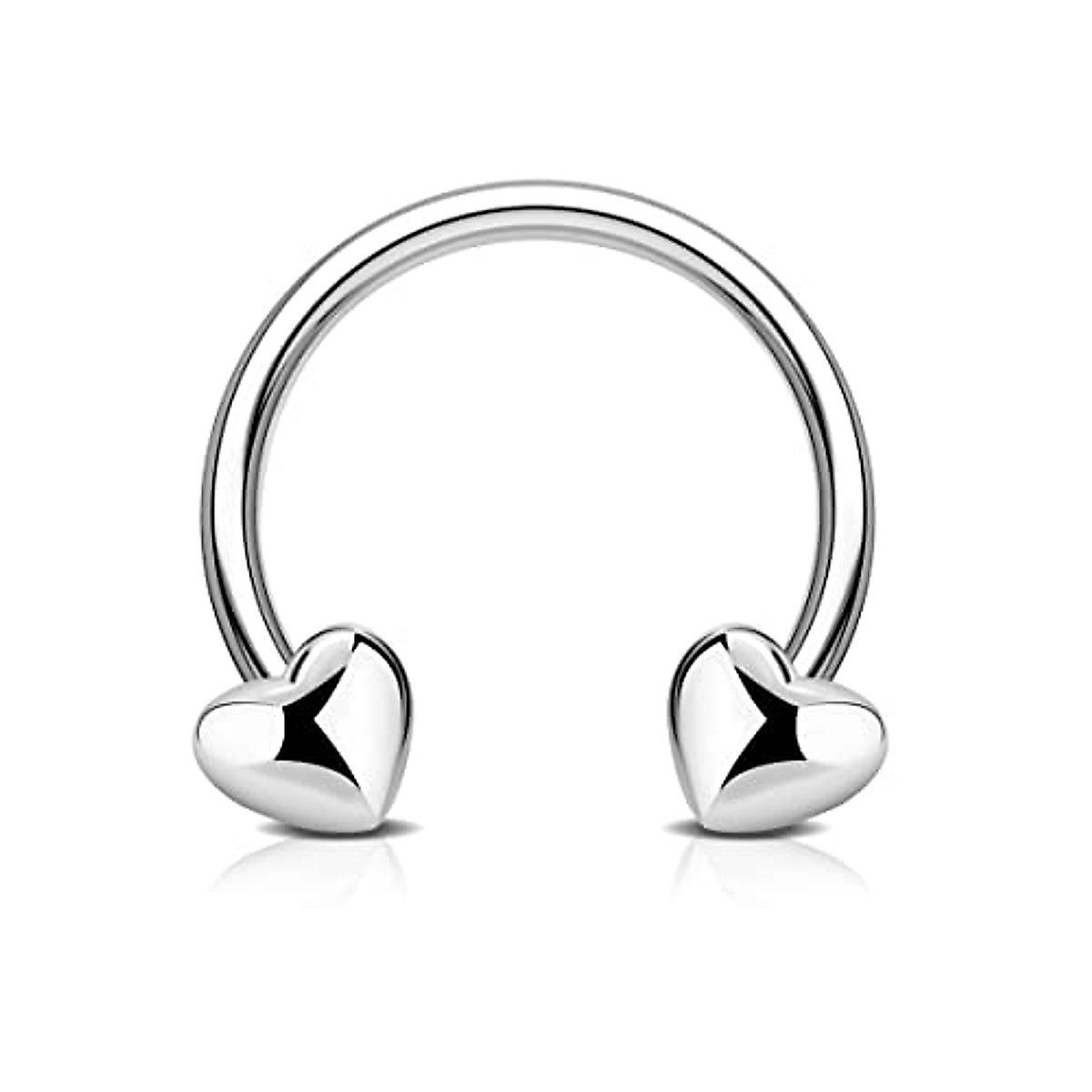 Jewseen 16G Septum Rings Heart Cartilage Earring Hoop 316L Stainless Steel Helix Earring Daith Earring Nose Ring Hoop Septum Piercing Jewelry for Women and Men