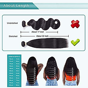 Fheaicr Human Hair Bundles 12A Brazilian Body Wave Bundles 100% Unprocessed Brazilian Hair 28 Inch Bundles Natural Black（1 Bundle)