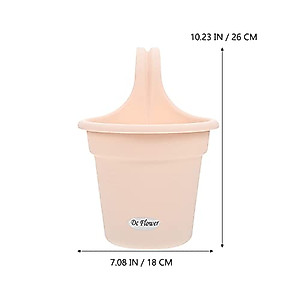 Happyyami Single Hook Hanging Basin pots for Outdoor pots for Indoor Plants Hanging Plant Holders Railing Planter Hanging Baskets for Plants Outdoor Fence Hanging Rail pp Resin Flowers