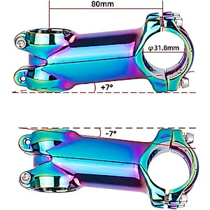 ZECHAO Mountain Road Bike Stem,Polished Colorful 7/17 Degree 60 70 80 90mm High-Strength Lightweight Fit 31.8mm Bike Handlebar XC AM Bike Stem (Color : 7 Degree, Size : 100mm)
