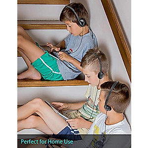 QWERDF 24 Packs Headphones Bulk for Kids Classrooms Set School Students Class Wired On-Ear Over-Ear Earphones Individually Bagged