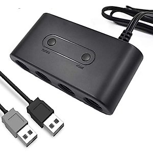 Wii U Controller Adapter, NGC Controller Adapter for Wii U,Nintendo Switch and PC USB.Easy to Plug and No Driver Need.4 Ports Turbo Button (Updated Version)