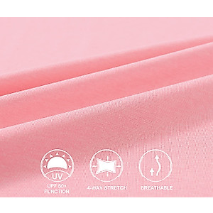 BGOWATU Women's Golf Polo T-Shirts Sleeveless V Neck Collarless Tennis Shirts UV Protection Quick Dry Lightweight Pink L