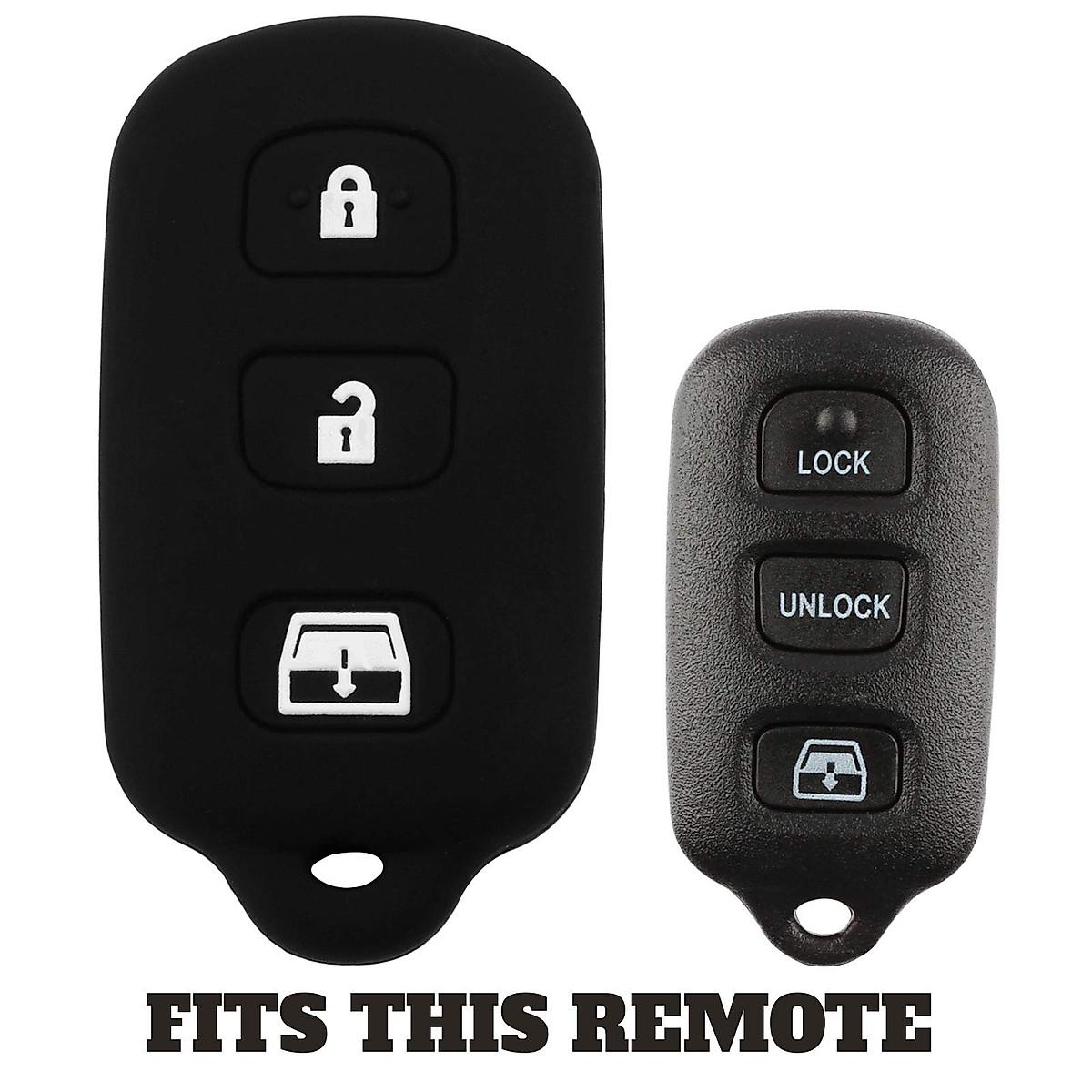 KeyGuardz Keyless Remote Car Key Fob Shell Cover Soft Rubber for Toyota 4Runner Sequoia HYQ12BBX HYQ12BAN HYQ1512Y (Pack of 2)