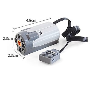 NIIZ Power Functions Motor Set, 8 Pieces Science and Technology Motor Power Function Kit, Including 3 Motors Power Pack Remote Control Battery Box Extension Cord Set
