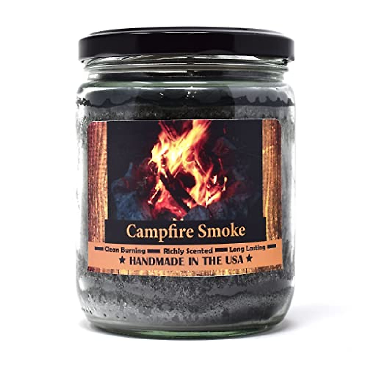 Campfire Smoke Scented Jar Candle - Highly Scented - Made with Plant Based Wax - Handmade in The USA - Candeo Candle