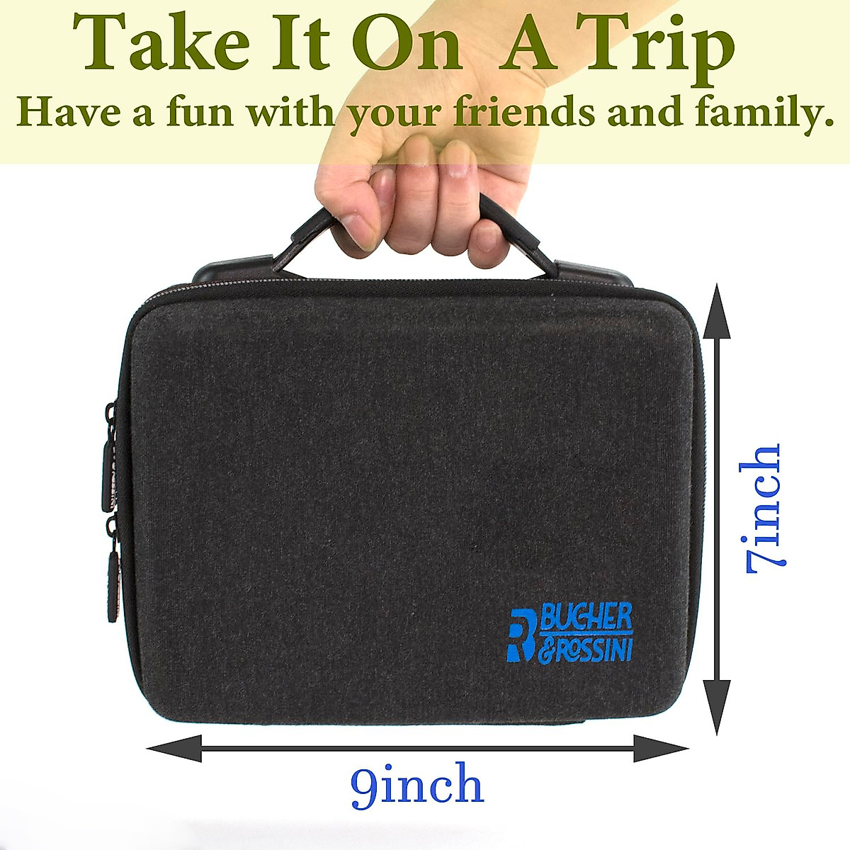 Bucher&Rossini Mexican Train Dominoes Set Double 15, 136 Colored dot Tiles with Hard EVA Carry Case for Kids & Adults Dominoes Board Game