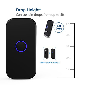 Alacrity Bluetooth Barcode Scanner Portable 1D USB Laser Mini Bar Code Reader 3-in-1 Bluetooth & USB Wired & 2.4G Wireless Bar Code Reader Scanner Compatible Windows, Mac,Android, iOS or Phones