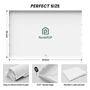 Under Sink Mat, 28" x 22" Silicone Kitchen Cabinet Tray, Waterproof & Flexible Under Sink Liner for Kitchen Bathroom and Laundry Room(White)