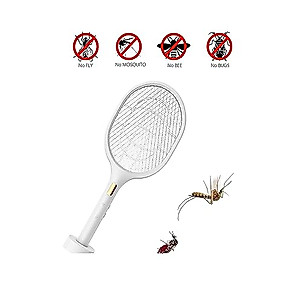 Bug Zapper Racket, Electric Fly Swatter, 2 in 1 Swatter Zapper, Mosiller Bug Zapper with 3-Layer Safety Mesh, Fruit Fly Swatter Electric Zapper, Indoor Bug Zapper for Home
