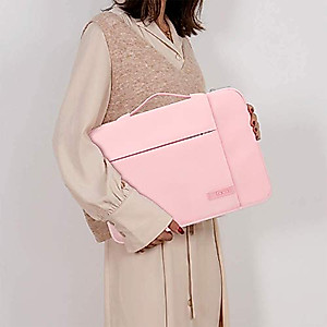 Lacdo Laptop Sleeve for Women, Laptop Sleeve Case for 13 inch New MacBook Air M2 A2681 M1 A2337 A2179 | 13 inch New MacBook Pro M2 M1 A2338 A2251 A2289 A2159 | 12.9" New iPad Pro Computer Bag, Pink