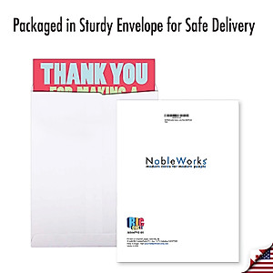 NobleWorks - Jumbo Funny Thank You Greeting Card From Us 8.5 x 11 Inch with Envelope (1 Pack) Oversize Jumbo Big Difference Pastor J8206TYG-US