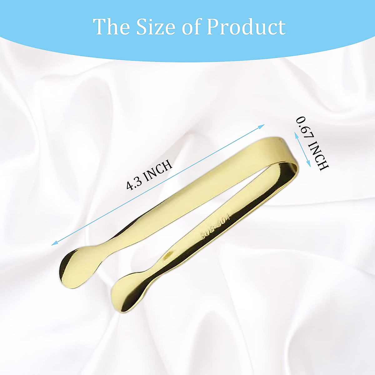 15PCS Serving Tongs, Ice Tongs Stainless Steel Mini Tongs, 4.25Inch Small Gold Sugar Tongs, Kitchen Tongs Mini Serving Utensils for Appetizers, Charcuterie Board, Gold Tongs for Dessert, Tea Party