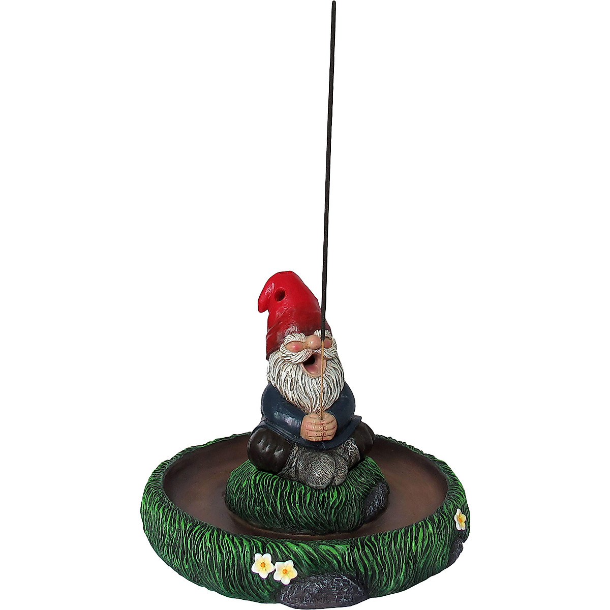 World of Wonders Ol' Smokey Gnaughty Gnomes Series Garden Gnome Incense Holder | Meditation Gifts for Your Home Office | Home Fragrance Products and Aroma Therapy - 7.5"
