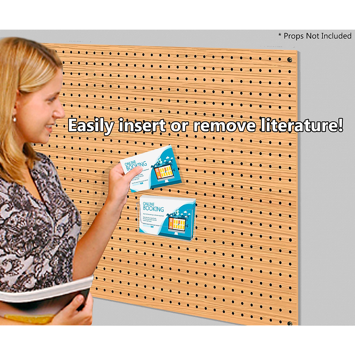 Marketing Holders 12 Pack Pegboard Postcard Bin for 6 Inch Printed Literature in Service Stations and Convenience Stores Space Saving Clear Acrylic Advertisement Display Organizer