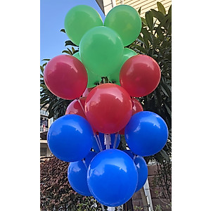 100 Pcs 12 Inch Red Royal Blue Dark Green Latex Balloons Decoration, Birthday Wedding Baby Shower Party Balloons Decoration (Red Blue Green)