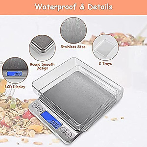 Kitchen Scale, 500g by 0.01Gram/0.001Ounce Small Digital Food Scale, High Precise Measuring Scale for Food Ounces and Grams, LCD Display (02)