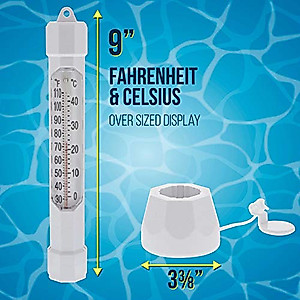 U.S. Pool Supply Floating Buoy Pool Thermometer with Jumbo Easy-to-Read Temperature Display Analog