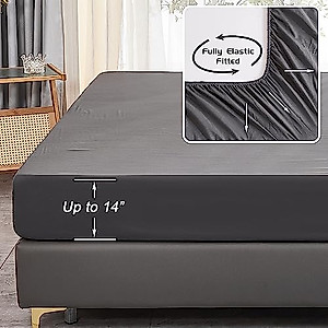 AveLom Dark Grey Comforter Queen Size Set with Sheets - 7 Pieces Bed in a Bag Seersucker Complete Bedding Set, All Season Lightweight Bed Set with Comforter, Sheets, Pillowcases & Shams