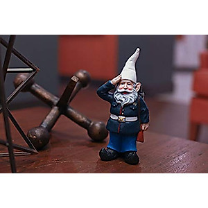 8 inch Dress Blues Bill Saluting U.S. Marine Military Garden and Shelf Gnome Statue Patriotic Decor