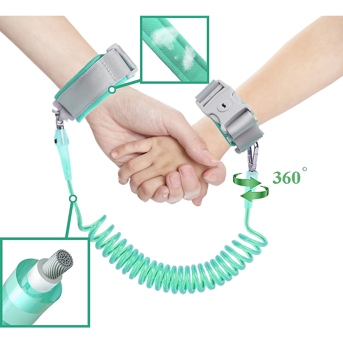 EPLAZA Dinosaur-like Toddler Harnesses with Leashes Anti Lost Wrist Link Wristband for 1.5 to 3 Years Kids Girls Boys Safety (Little dinosaur Black)