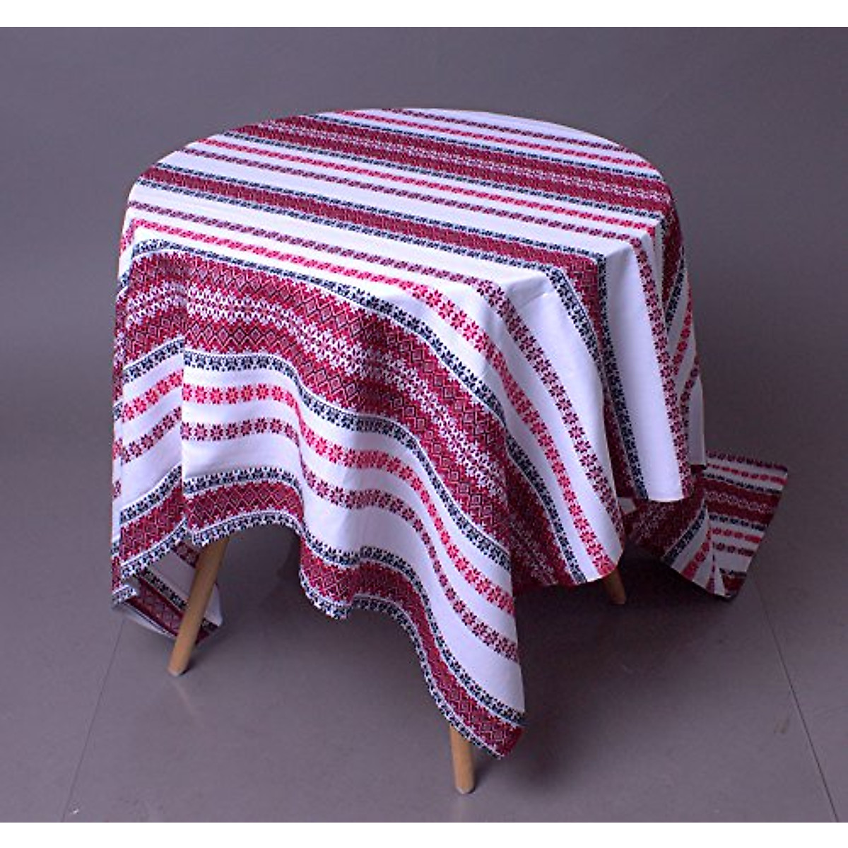 tablecloths for Rectangle Tables 60 x 120 Decorative Tablecloth with Ukrainian Ornament Weddfing plahta Ethnic White red Black 150x300 cm / 60"x120"