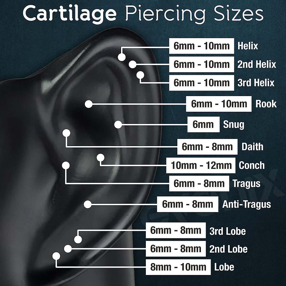 4pc 14g 1.6mm Surgical Steel Black Horseshoe Earrings 14 Gauge 4mm Ball Spike Septum Earrings 10mm Eyebrow Piercing Jewelry