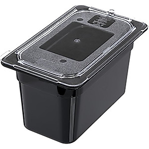 Carlisle FoodService Products 3068203 StorPlus Fourth Size Food Pan, Polycarbonate, 6" Deep, Black (Pack of 2)