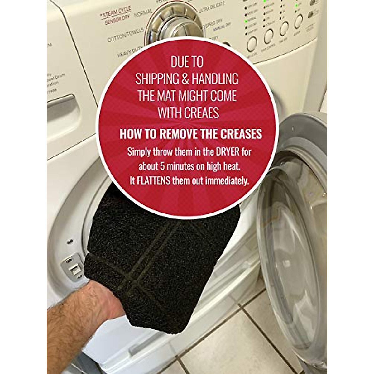 Iprimio Cat Litter Box Mat 42x36 Black | Cat Litter Trapping Mat, Mesh Mat Catches Litter, Repels Odor, Easy Clean Non Slip Kitty Litter Trapper Mats