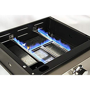 DELSbbq Burner Tube with Screw for Blackstone 17inch Gas Grill, Stainless Steel BBQ Grill Burner for Blackstone 1650 Grill Portable Table Top Camp Griddle