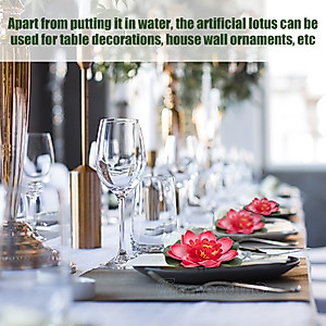 Framendino, 7 Pack Artificial Floating Foam Lotus Flower Water Lily Pads for Home Garden Pond Decoration