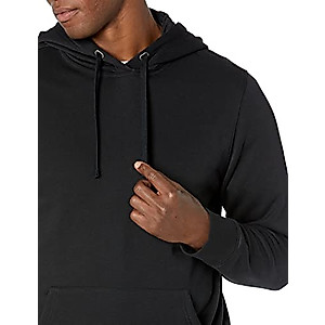 Amazon Essentials Men's Lightweight Long-Sleeve French Terry Hoodie, Black, Large
