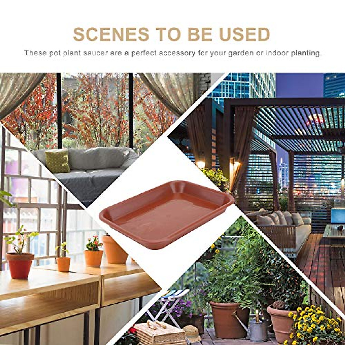 YARNOW Water Indoors Office Plant Square Plate Red Living Pot Indoor Flowerpot Bonsai Plants Outdoor Drips Tray, Decor Holder Potted for Gardening Balcony Round Tray Round Tray Round Tray