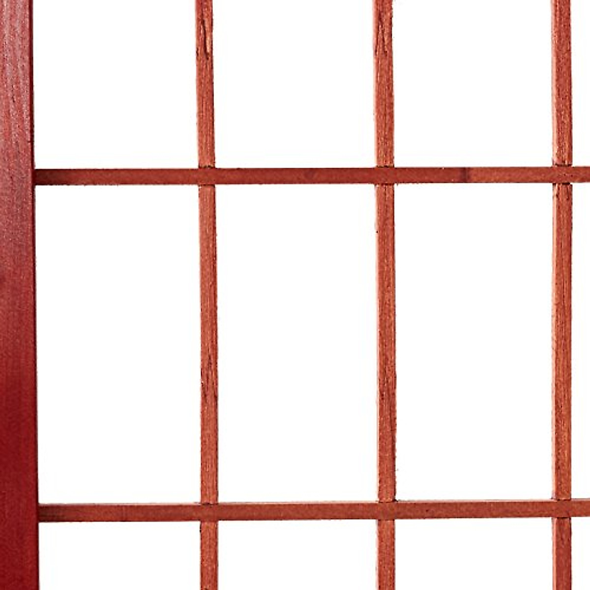 Oriental Furniture 5 ft. Tall Window Pane Shoji Screen - Rosewood - 4 Panels