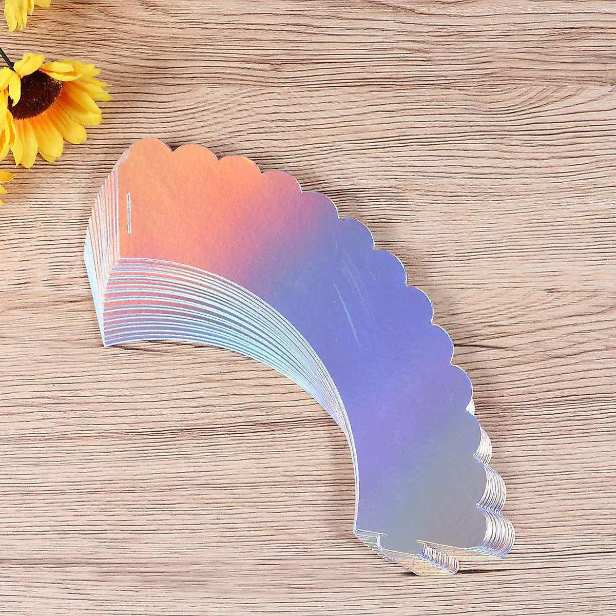 Abaodam 48 Pcs Rainbow Cupcake Liners Cupcake Wrappers Holders Muffin Liners Baking Cups for Wedding Birthday Baby Showers Decoration