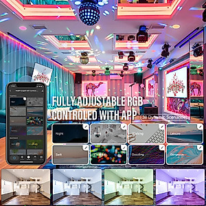 JULLISON 4" LED Smart Slim Recessed Pot Light, WiFi APP & Voice Control, 120VAC, 9W, 600LM, RGB + 2700K-6000K, ETL & FCC & IC Rated, Wet Location, Compatible with Alexa/Google Home, White - 4 Packs