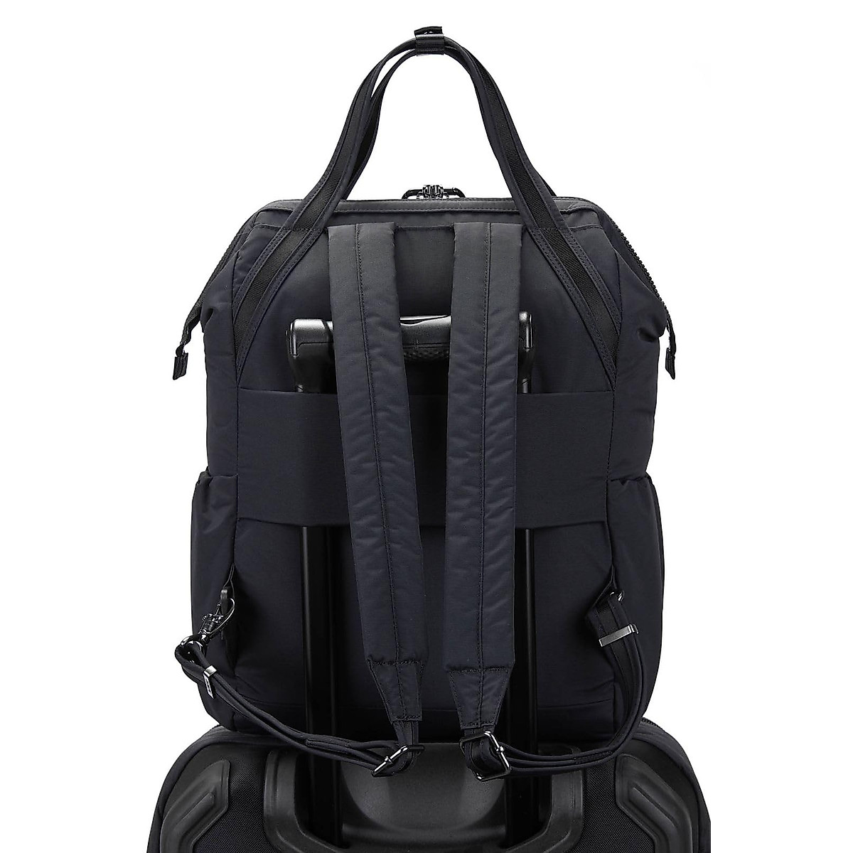 Pacsafe Women's Citysafe CX 17L Anti Theft Backpack-Fits 16 inch MacBook Pro, Econyl Black, One Size