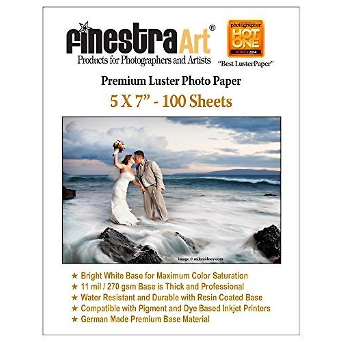 5" X 7" Premium Luster Inkjet Photo Paper - 100 Sheets