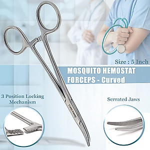 21pc Advanced Training Kit- High Grade Stainless Steel Needle Holder Scissors Hemostat Tweezers All in One Set + Carrying Case, Perfect for Anatomy, Veterinary & Medical Students - By A2zscilab