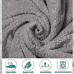 6 Pack Baby Bath Towel, Coral Fleece Soft Absorbent Newborn Hooded Towel for Kids, 30 x 30 Inch Hooded Baby Toddler Bath Blanket Towel for Babies Toddler Infant Shower Gift Supplies (Gray/Beige/Blue)