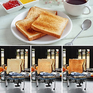 Folding Camp Stove Toaster Stainless Steel Camping Toaster Rack Holder 4 Slice Toaster Tray Cooking Breakfast 4 Toast Bread Toaster Holder Rack for BBQ Party Outdoor Hiking Camping Fishing Picnic