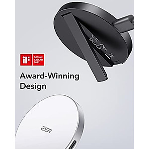 ESR HaloLock Kickstand Wireless Charger, MagSafe-Compatible Charger for iPhone 14/14 Plus/14 Pro/14 Pro Max and iPhone 13/12 Series, with 5 ft (1.5 m) Removable Cable, Adapter Not Included, Black