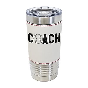 JFWcreations Baseball Coach Tumbler with Baseball Look and Feel - Baseball Coach Gift - 20oz Insulated Stainless Steel Baseball Coach Cup