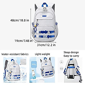 MITOWERMI Backpack for Girls Boys School Bags Lightweight Elementary School Backpack Durable Kids Bookbags for Middle Students(BLACK)