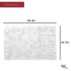 Silky Soft Faux Fur Rug, 5 ft. x 7 ft. White Fluffy Rug, Made in France, Sheepskin Area Rug, Rectangle Rug for Living Room, Bedroom, Kid's Room, or Nursery, Home Décor Accent with Non-Slip Backing