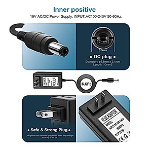 19V AC DC Charger Power Cord Compatible for Eufy RoboVac 11S 12 15C 25C 30C 35C, Pure Clean PUCRC 15 25 26B 90, Coredy Robotic R580 R650 R750 G800, ILIFE V3s Pro A4s Pro V5s Pro Robot Vacuum Cleaner