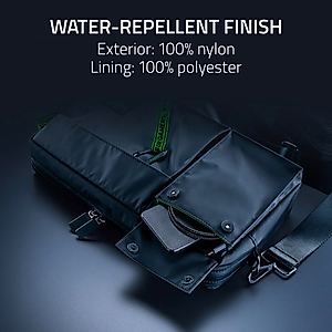 Razer Xanthus Crossbody Bag: Fits Kishi, Steam Deck, Nintendo Switch - Water-Repellent Nylon - Detachable Earphones Mini Pouch - 3 external & 3 internal pockets - Detachable Shoulder Strap