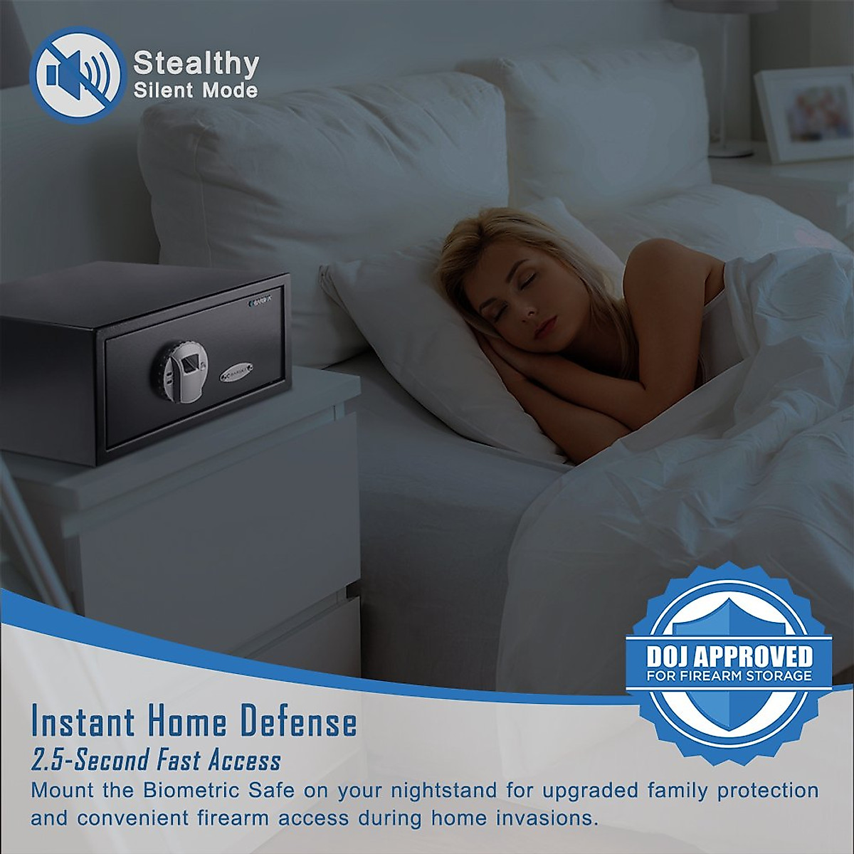 Barska AX11224 Biometric Fingerprint Security Home Safe Box 0.79 Cubic Ft, Black