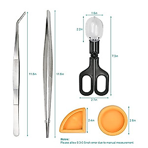 2Pcs Stainless Steel Feeding Tongs, Reptile Feeding Tweezers Long Handle Feeder Tools, Bug Feeding Clamp Cricket Tongs for Fish Aquariums, Reptiles Snakes Lizard Gecko Spider and Bird (Set 1)